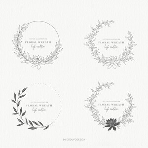 20 Piece Floral Wreath Bundle - Graphic Set - Flowers Clipart - Leaves ...