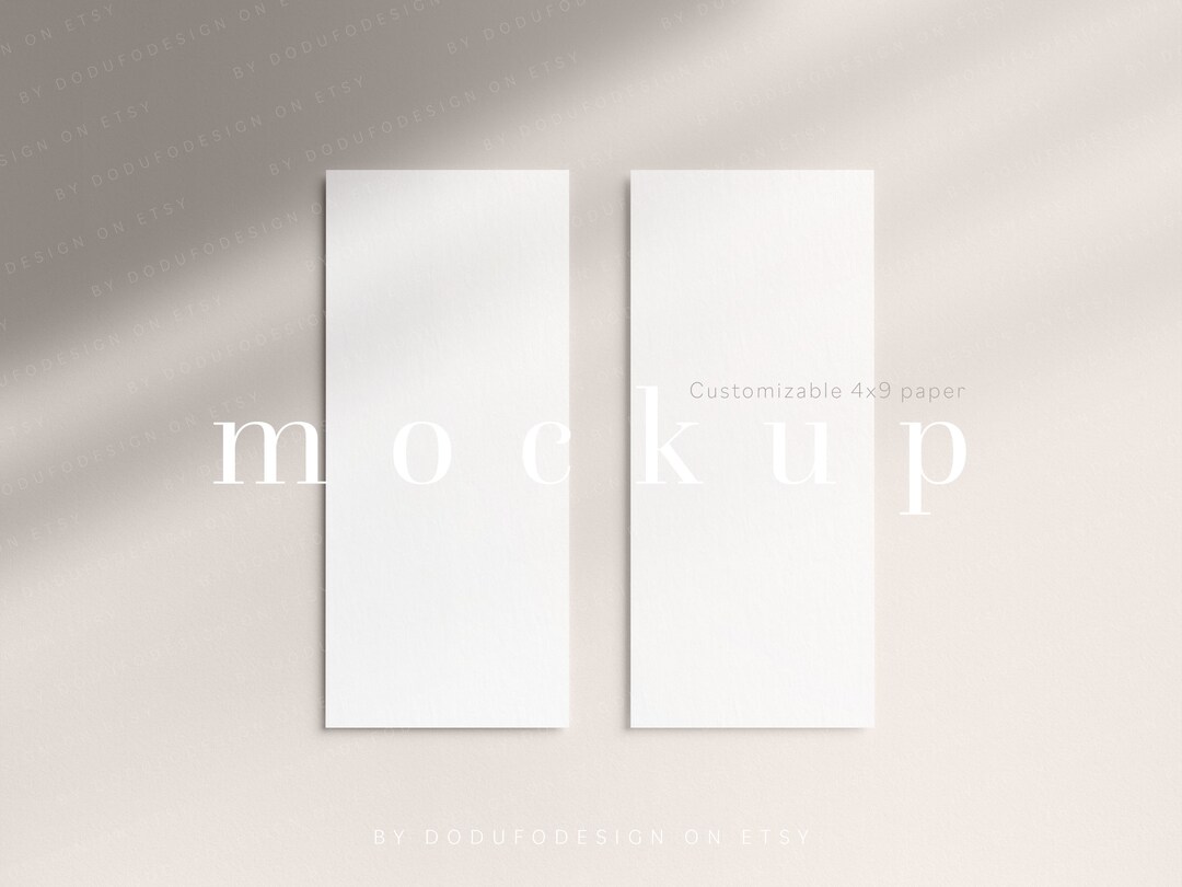 Customizable Wedding Program Mockup, 4x9 Ratio, Invitation, Stationary ...