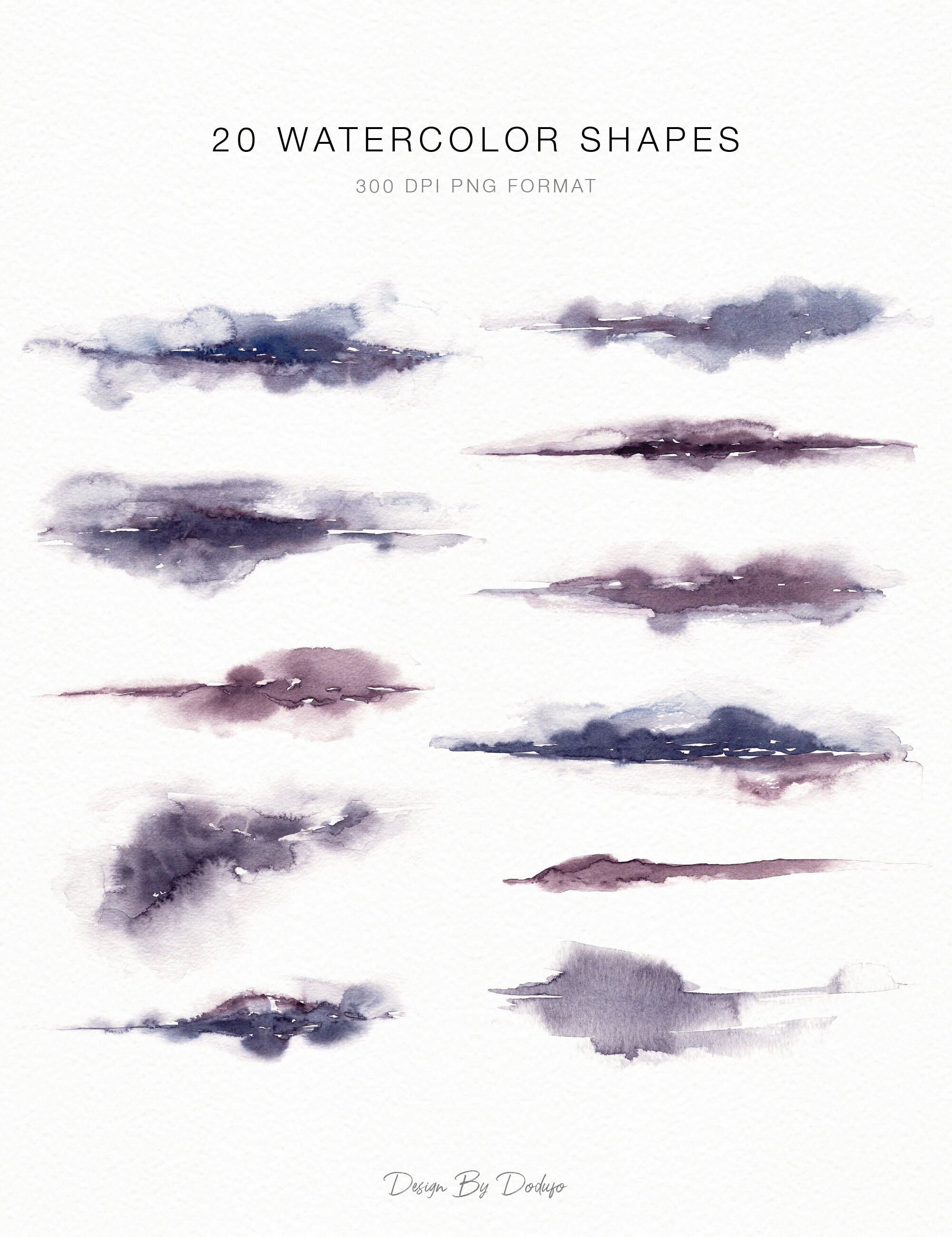Watercolor Shapes Clipart Splashes Watercolor Backgrounds - Etsy