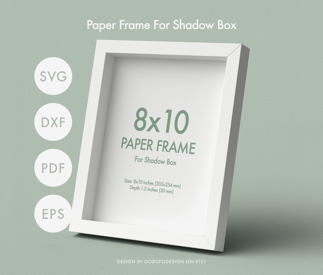 Shadow Box Frame 8x10 Inch SVG Template - With Scoring Tool, Paper ...
