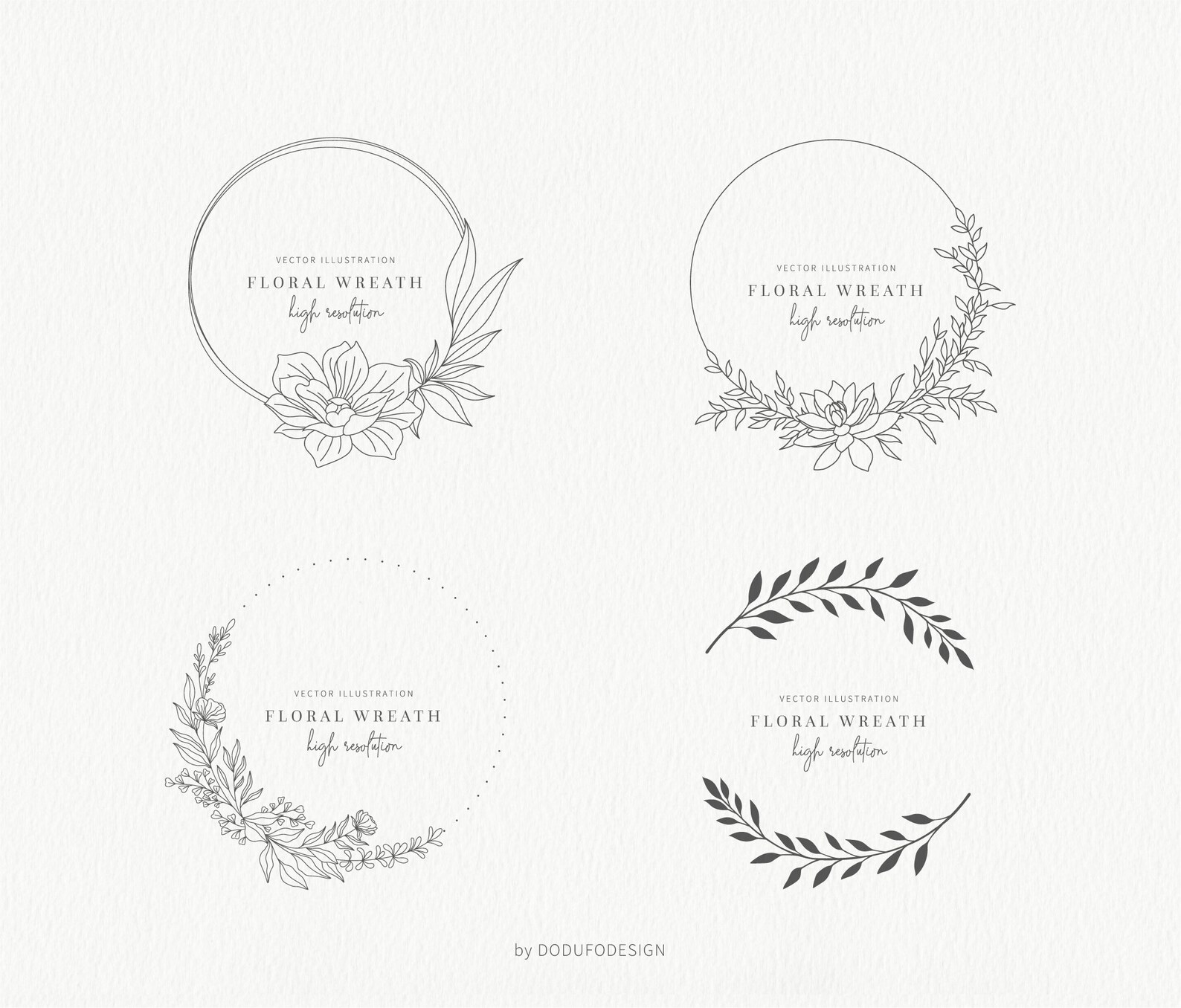 20 Piece Floral Wreath Bundle Graphic Set Flowers Clipart - Etsy
