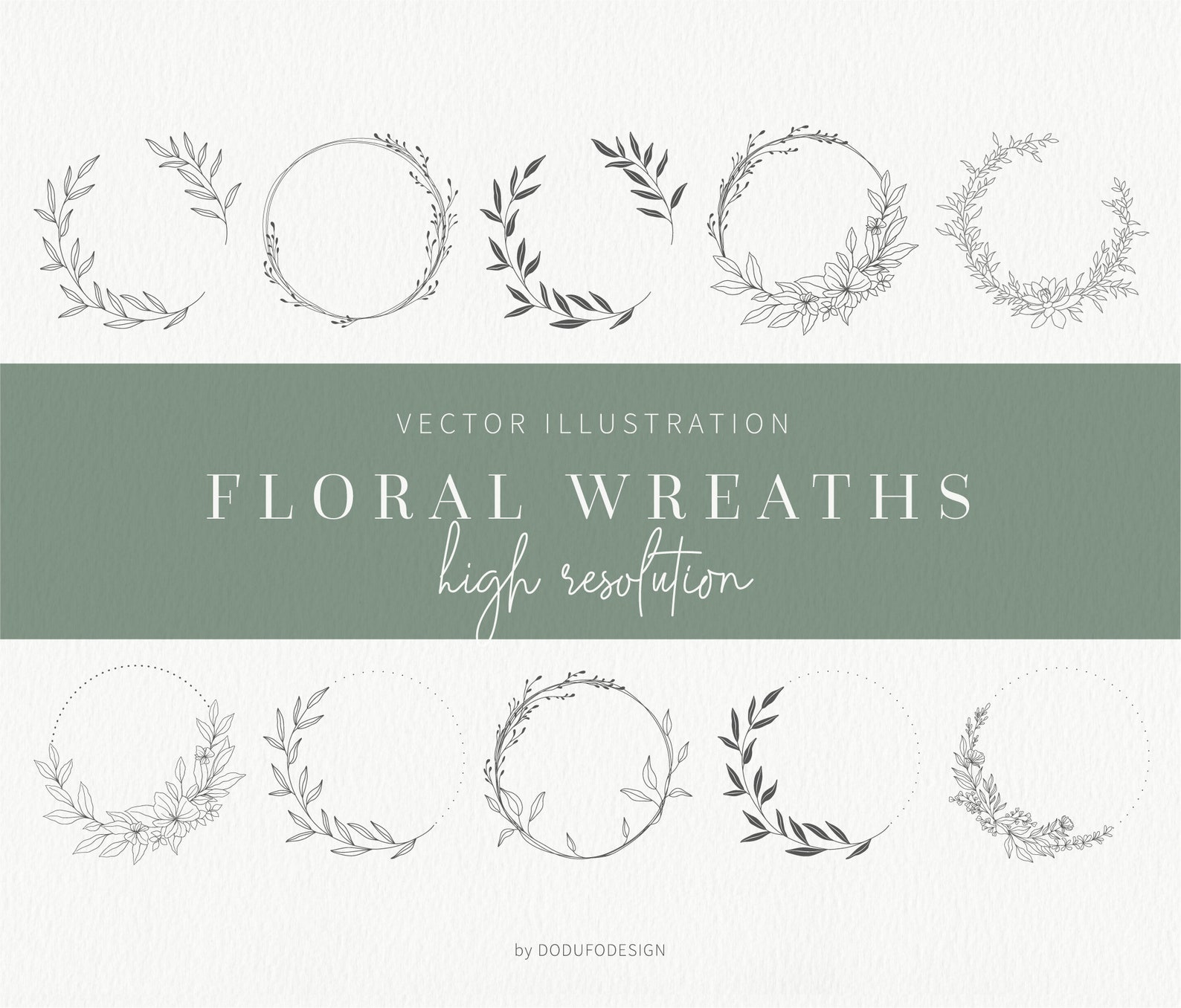 20 Piece Floral Wreath Bundle Graphic Set Flowers Clipart - Etsy