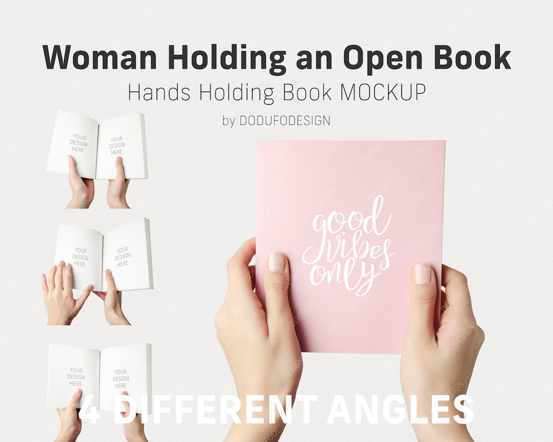 Hands Holding Book Mockup, Wedding, Notebook, Sketchbook, Woman Holding ...