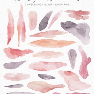 27 Watercolor Shapes - Clipart Splashes - Watercolor Backgrounds ...