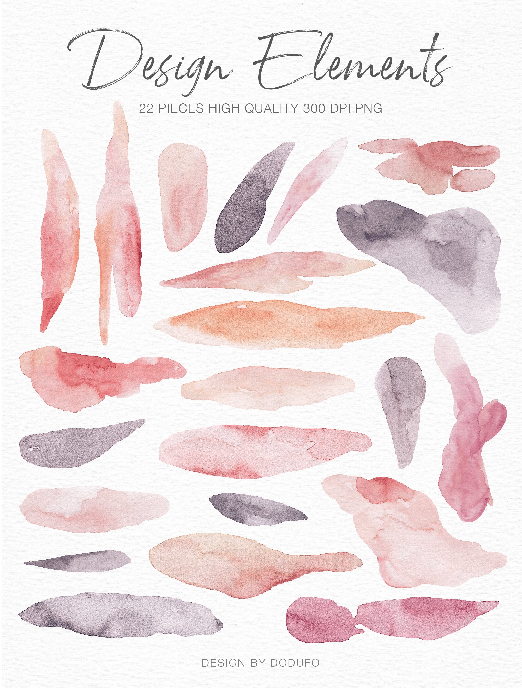 27 Watercolor Shapes Clipart Splashes Watercolor | Etsy