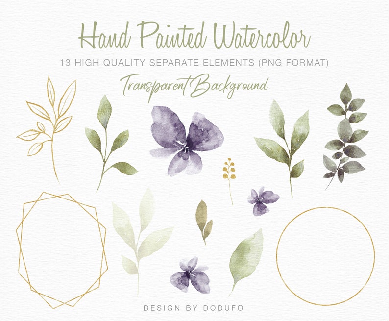 Wedding Watercolor Flower Clipart Set 23 Watercolor Floral - Etsy