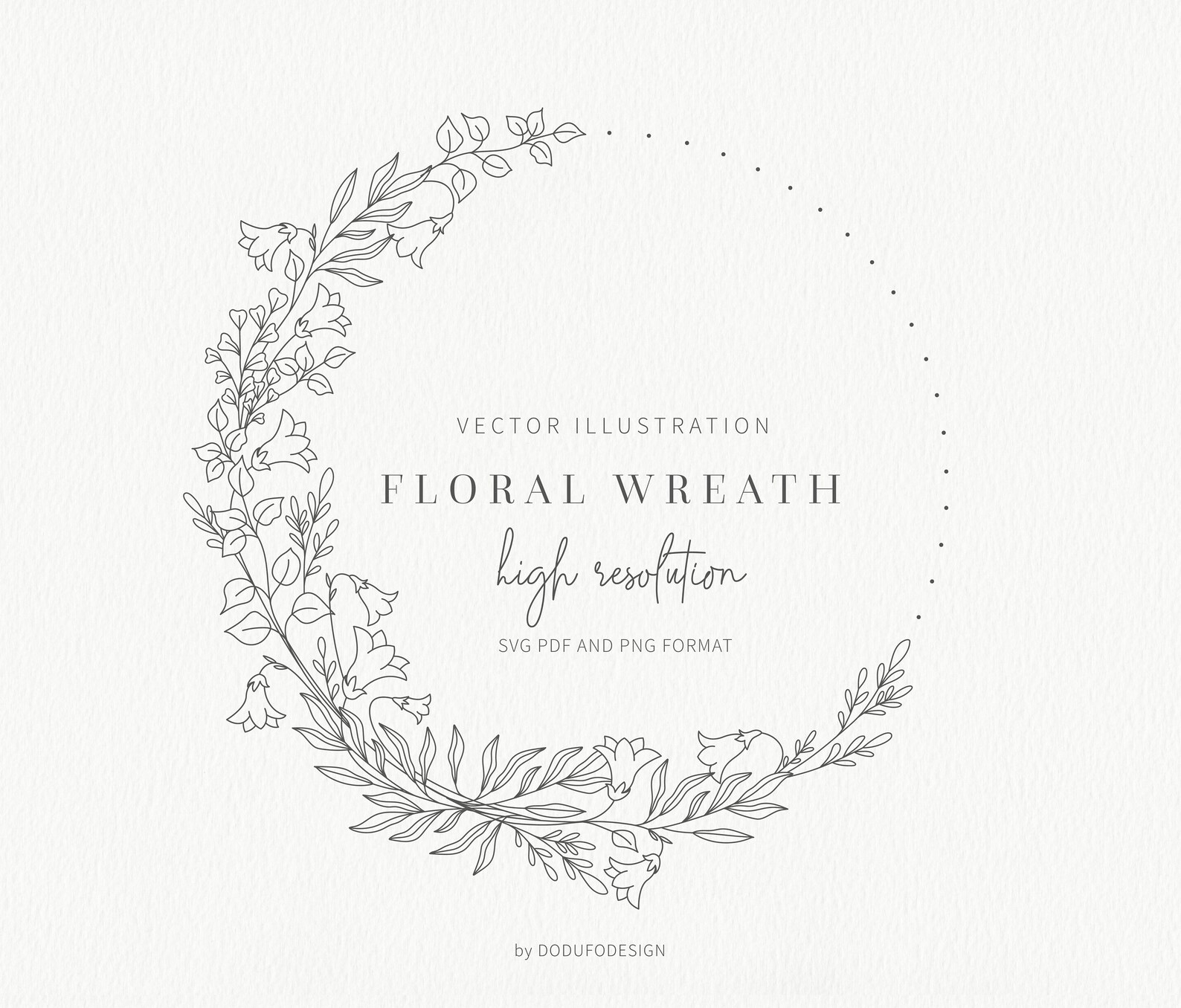 Floral Wreath SVG Linnea Flower Laurel Wreath Floral - Etsy