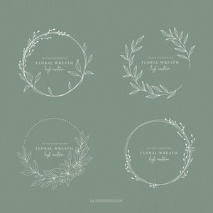20 Piece Floral Wreath Bundle - Graphic Set - Flowers Clipart - Leaves ...