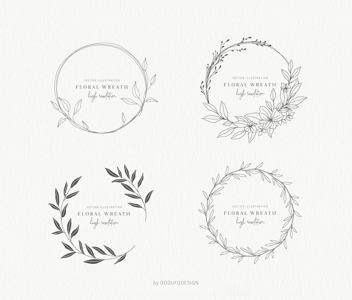 20 Piece Floral Wreath Bundle Graphic Set Flowers Clipart - Etsy