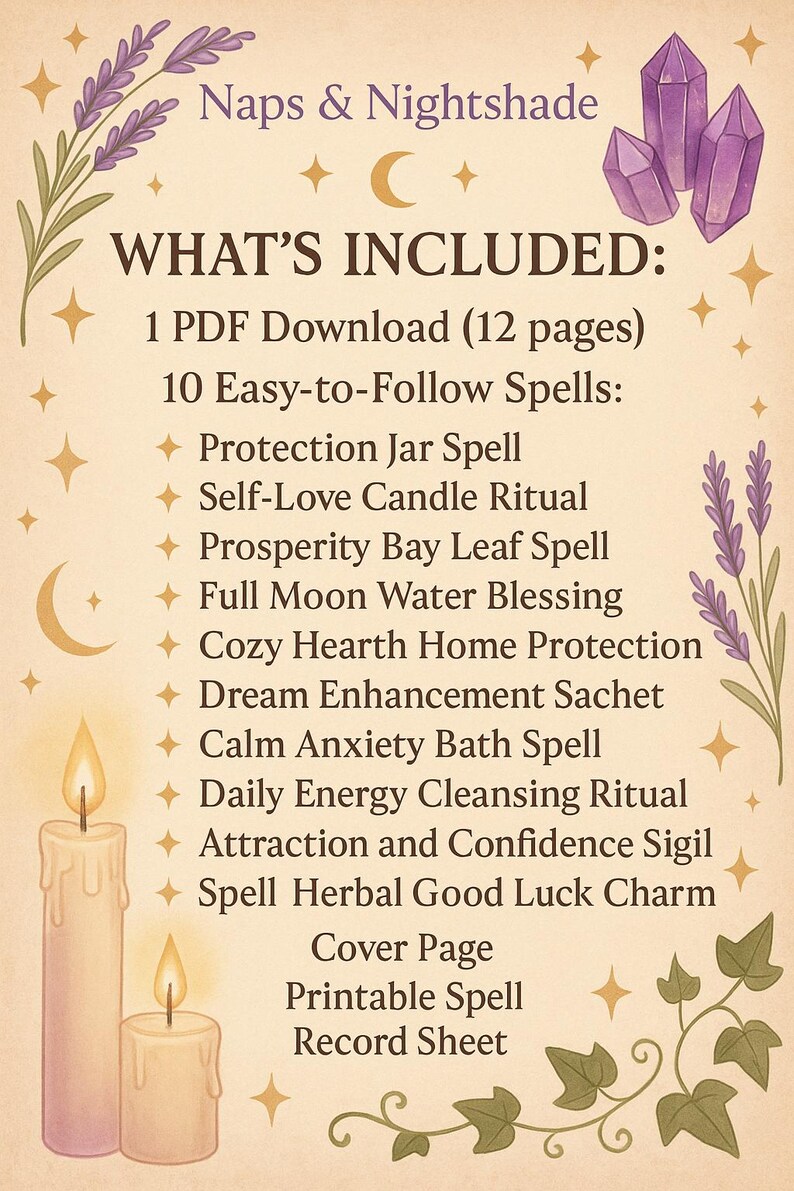 Witch’s Spellbook PDF | Cozy Witchcraft Spells | Instant Download ...