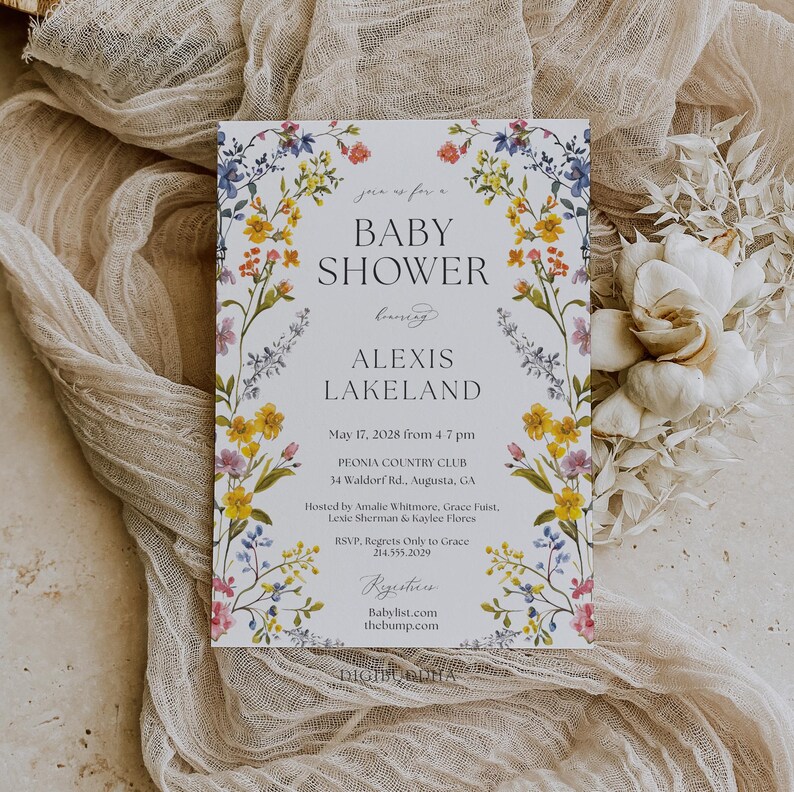 Secret Garden Baby Shower Invitation, Girl Baby Shower Invite, Floral ...