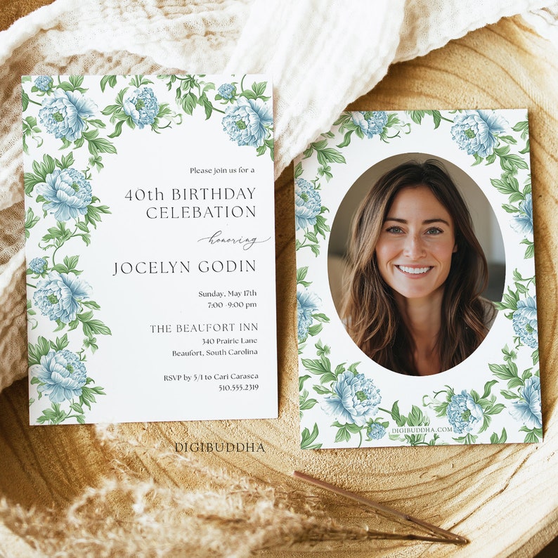 40th Birthday Invitation, Garden Party Invitation Template, Spring ...