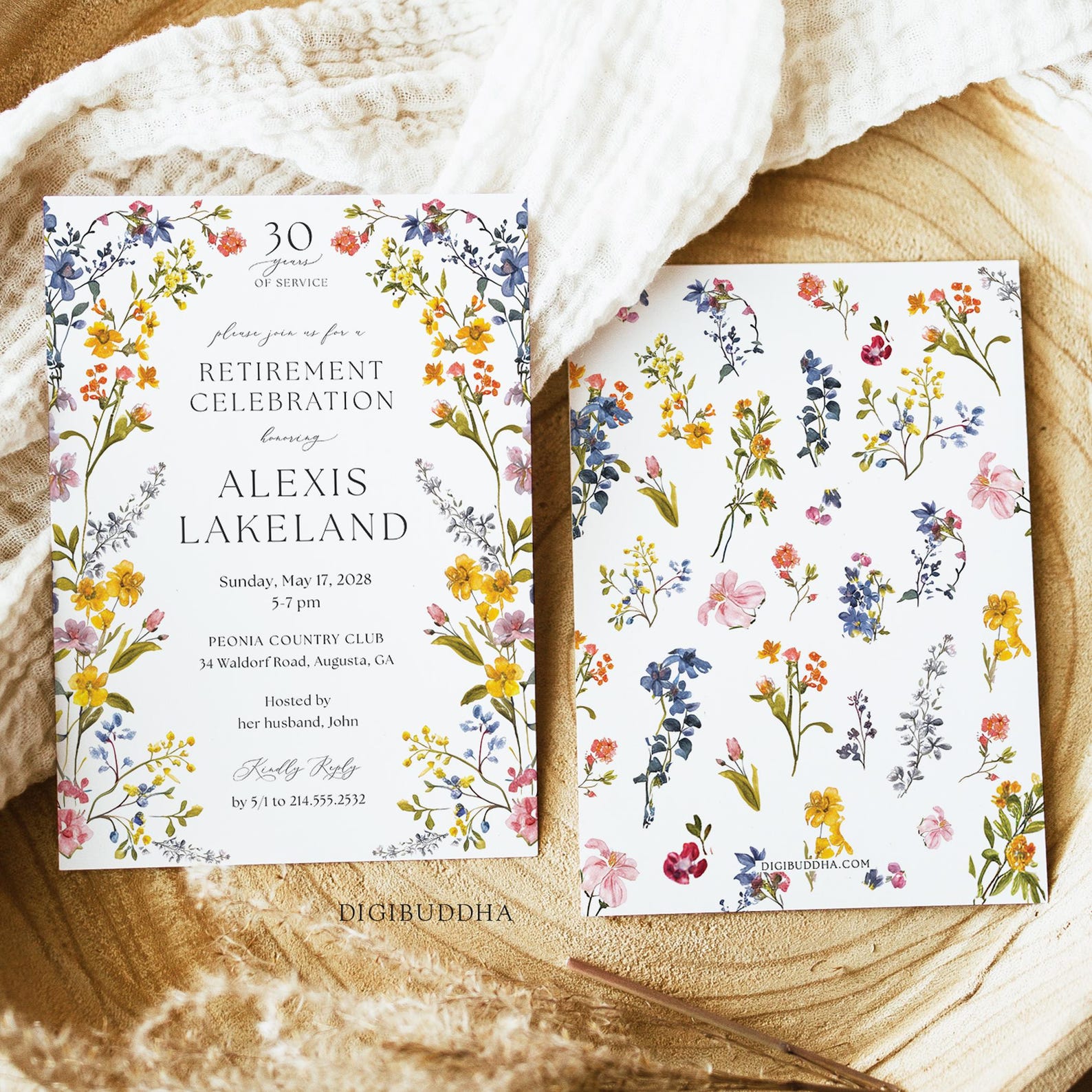 Retirement Invitation for Women, Floral Retirement Party Invitation for ...