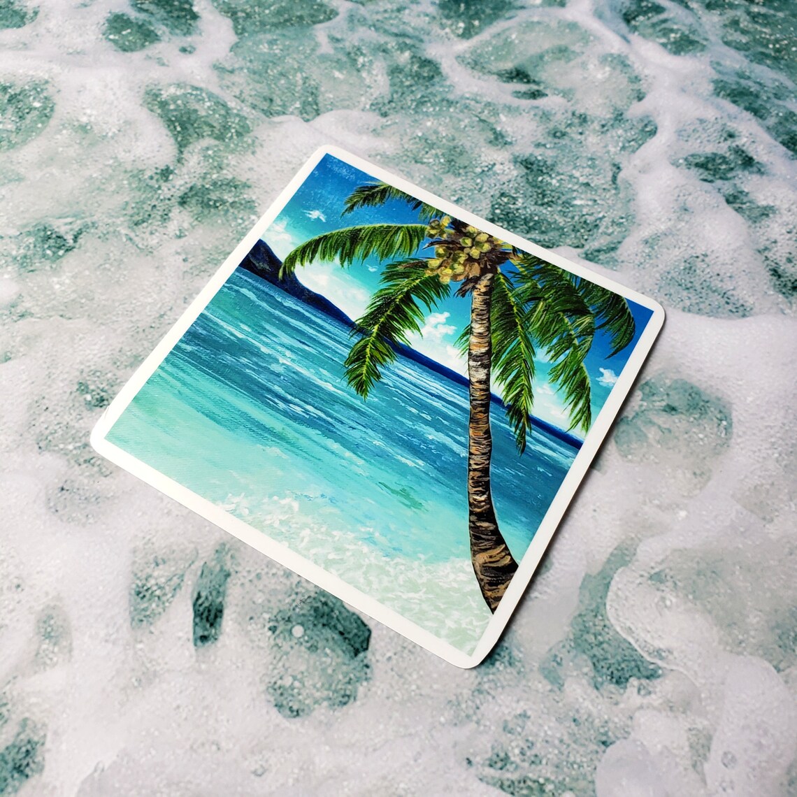 Palm Tree Beach Sticker Tropical Beach Stickers Vinyl Decals - Etsy