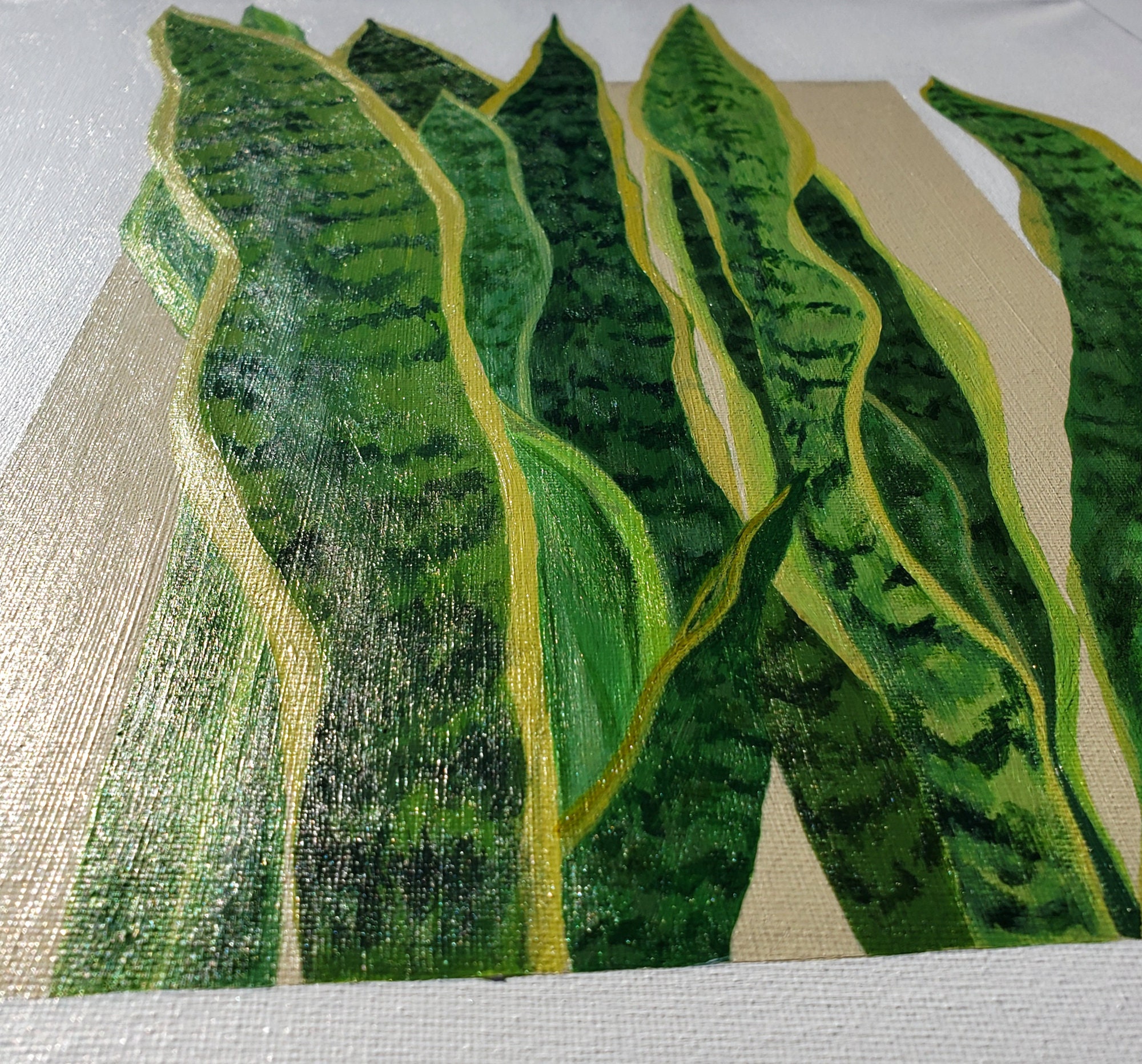 Snake Plant Painting, Houseplant Painting, Boho Wall Art, Original ...