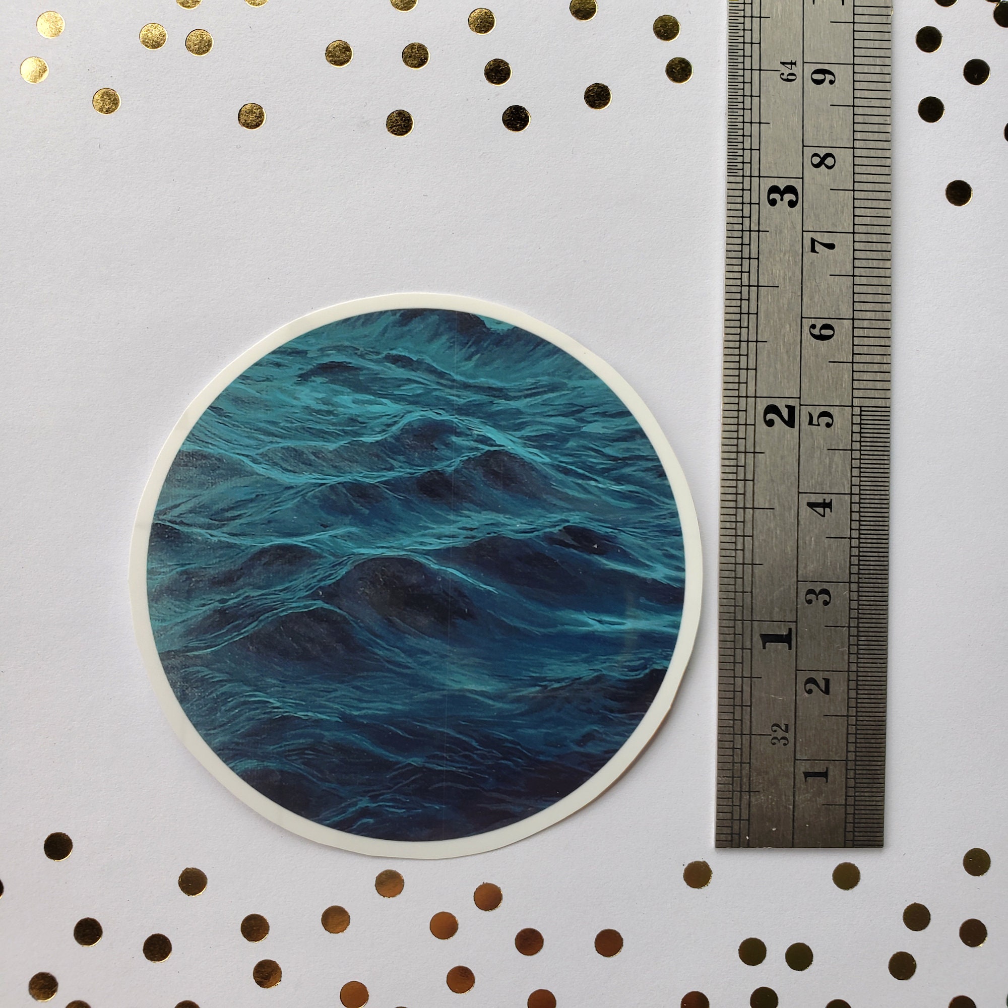 Ocean Waves Sticker, Deep Blue, Sea Waves Sticker, Deep Water Decal ...