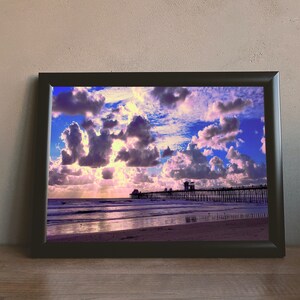Pink Sunset Pier Printable Art Beach Digital Prints Ocean Pier Wall ...