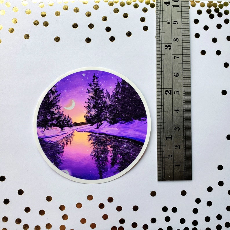 Moon Light Sticker, Aesthetic Stickers, Purple Stickers, Moon Art ...