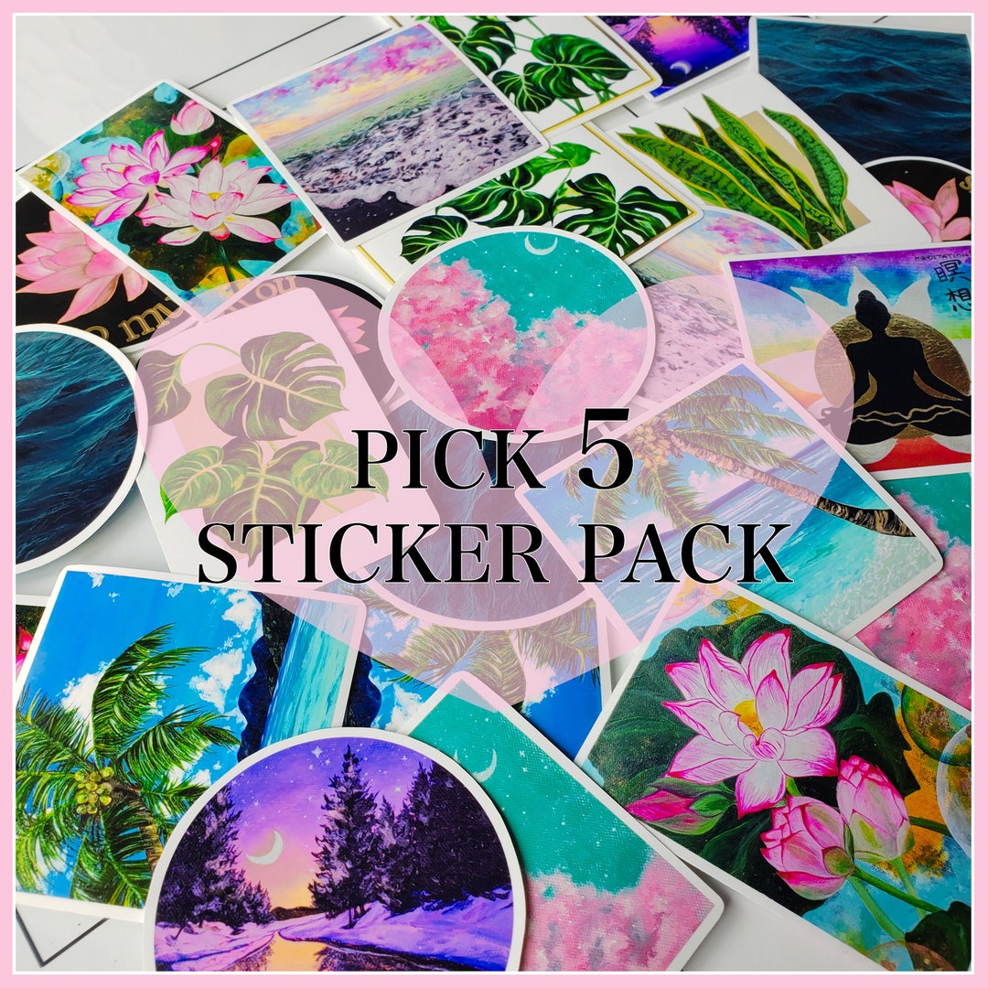 Pick Any 5 Sticker Bundle Set, Sticker Pack, Pick Any 5 Vinyl Stickers ...