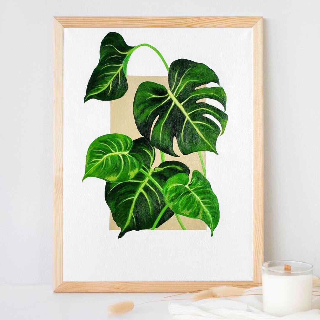 Monstera Painting, Houseplant Painting, Original Monstera Canvas ...