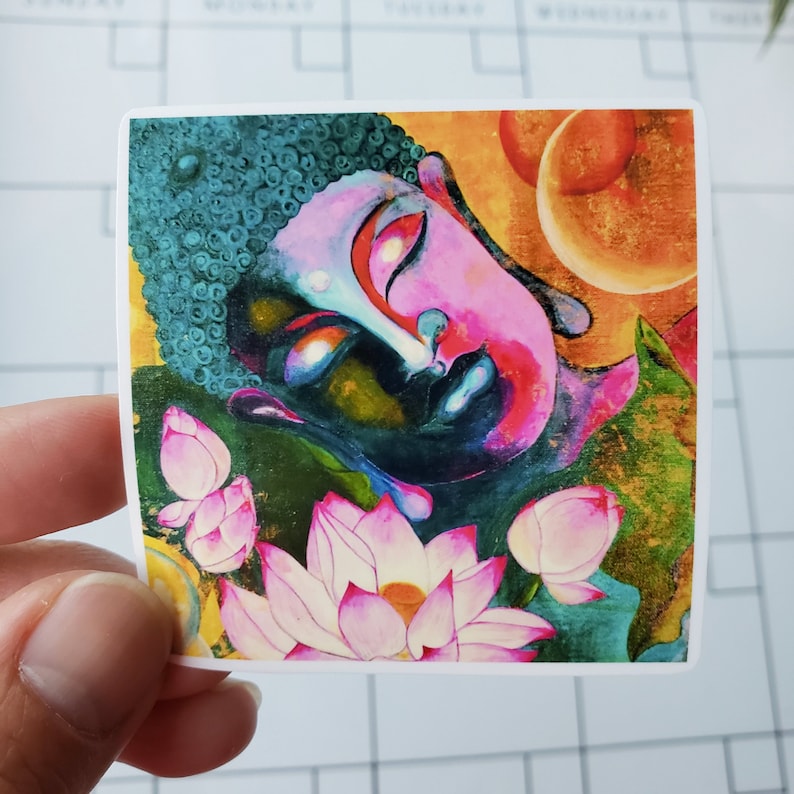 Sleeping Buddha Sticker Zen Vinyl Stickers Zen Art Buddha | Etsy