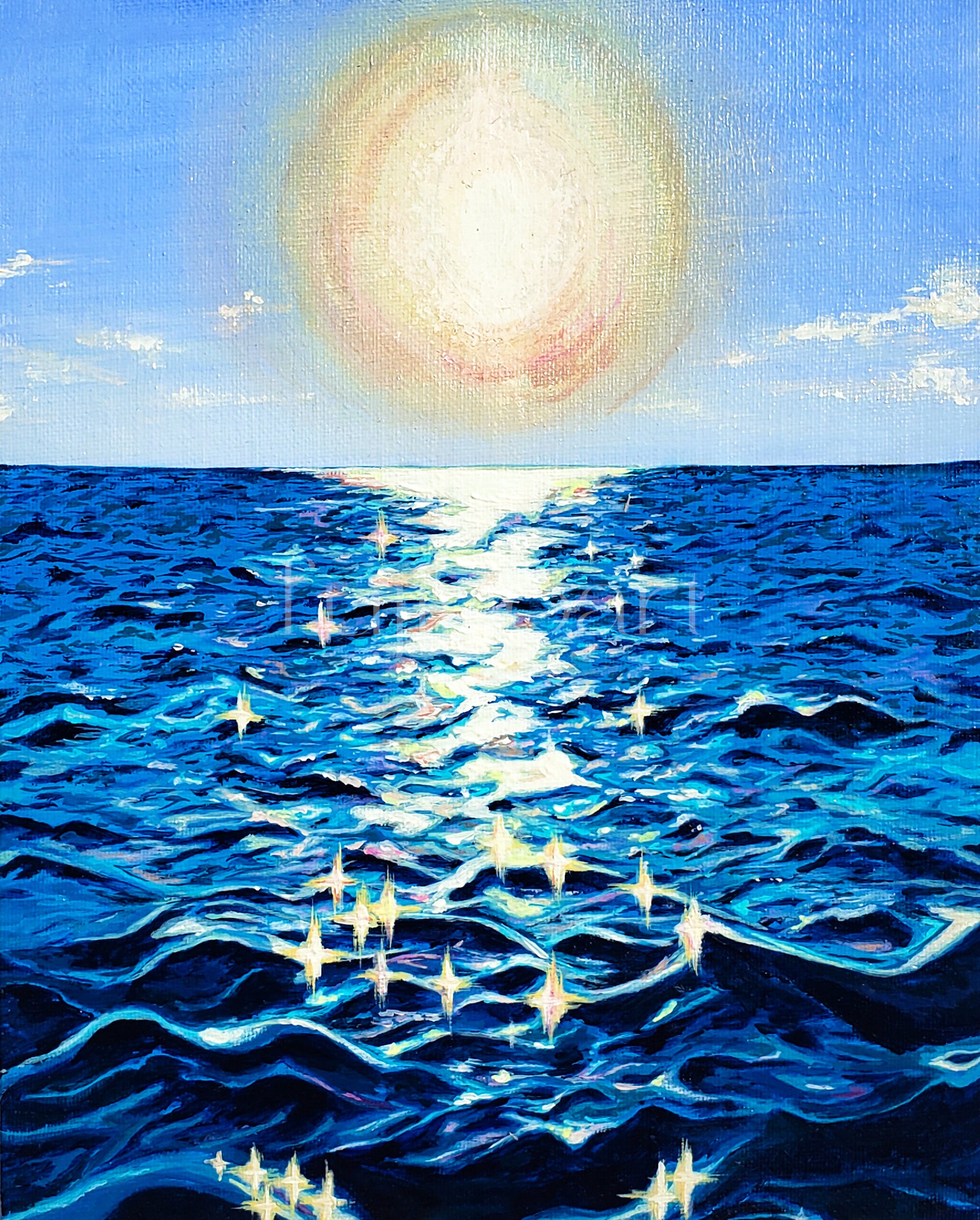 4x6 8x10 13x19 Bluewater Art Print Ocean Blue Giclee Print - Etsy