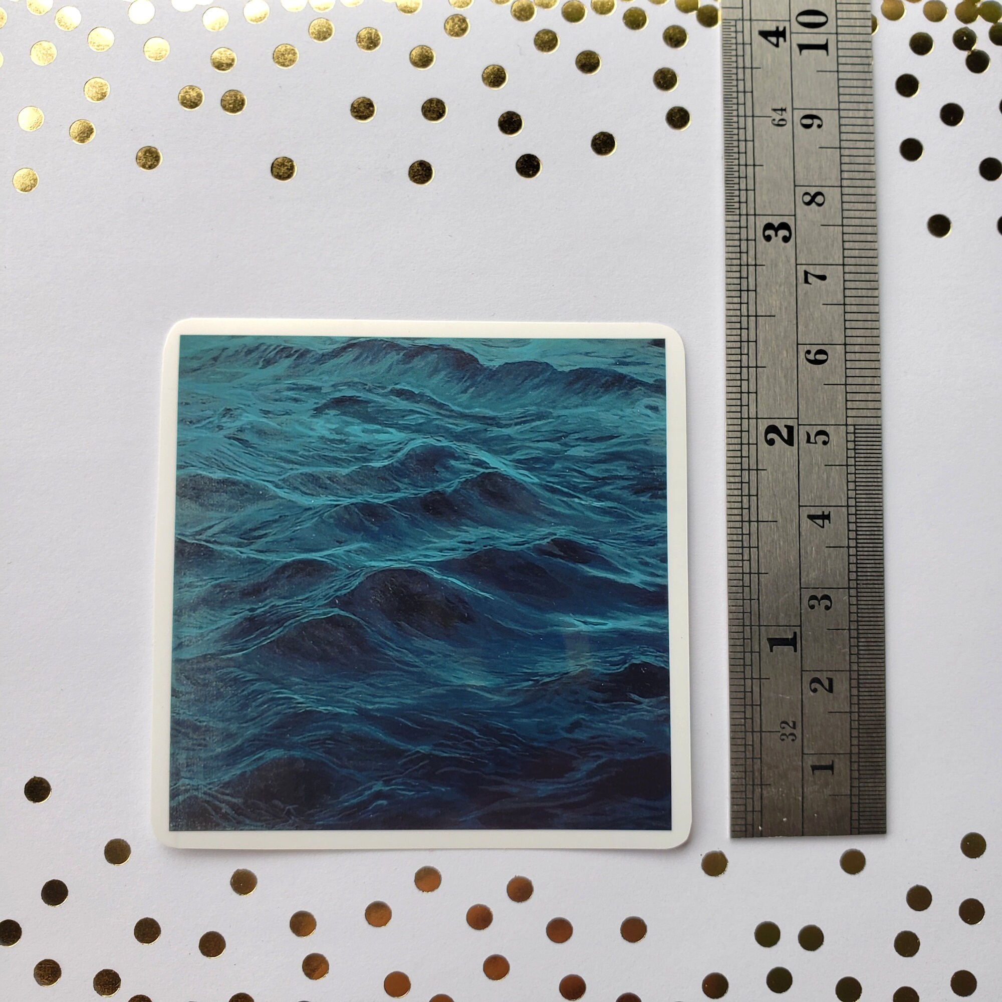 Ocean Waves Sticker, Deep Blue, Sea Waves Sticker, Deep Water Decal ...