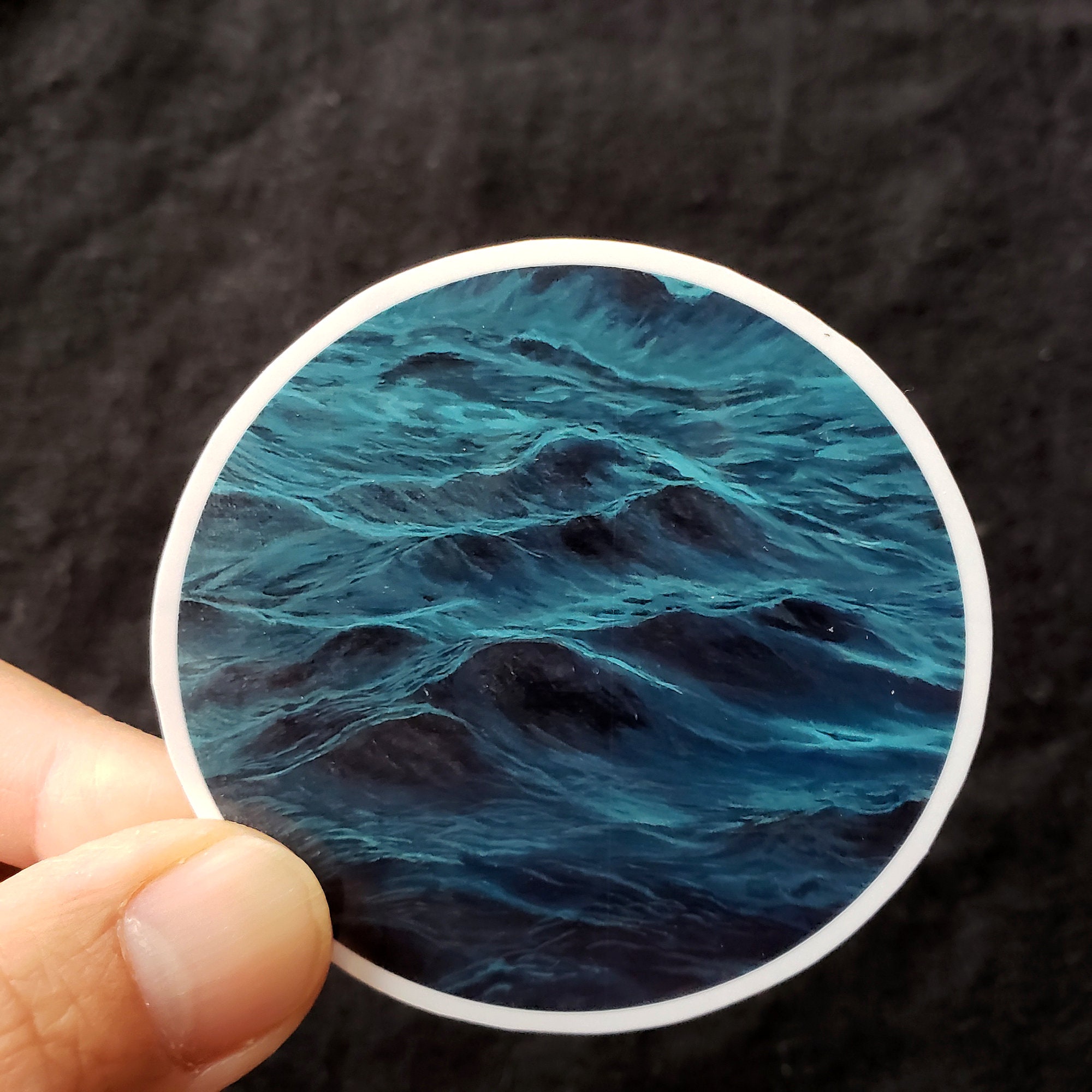 Ocean Waves Sticker, Deep Blue, Sea Waves Sticker, Deep Water Decal ...