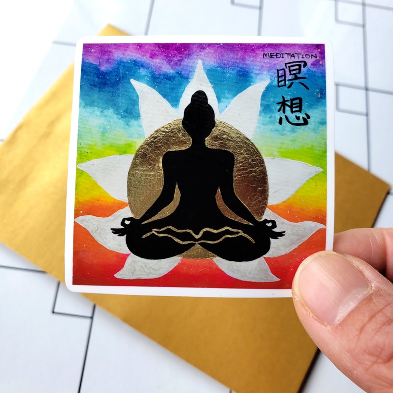 Meditation Sticker, Zen Stickers, Japanese Writing Stickers, Buddha ...