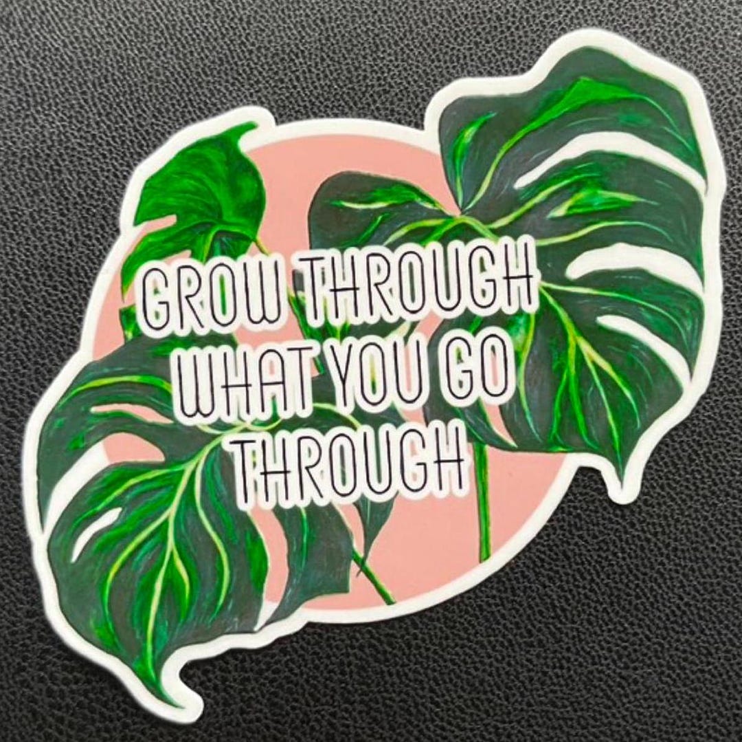 Monstera Sticker, Grow Sticker, Plant Mom Sticker, Water Bottle Sticker ...