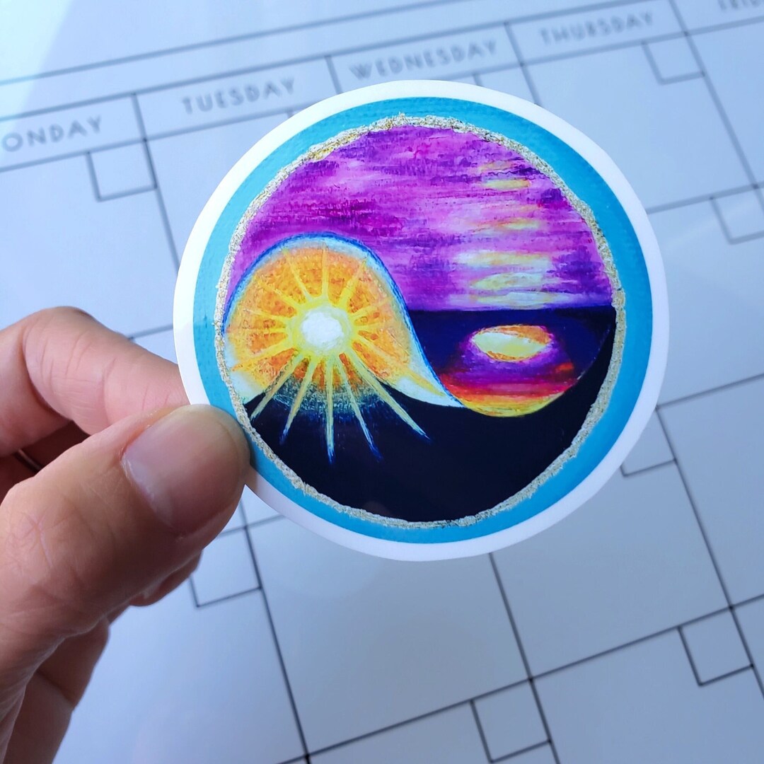 Yin Yang Sticker Yin and Yang Vinyl Decals Yinyang Art Sunrise Sticker ...