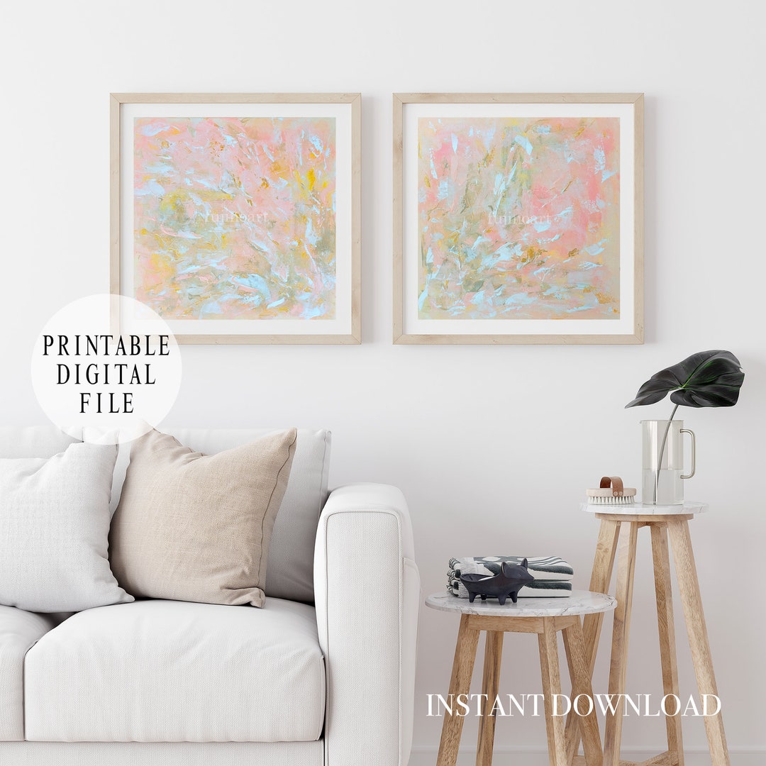Blush Pink Abstract Digital Download, Pink Abstract Painting Printable ...