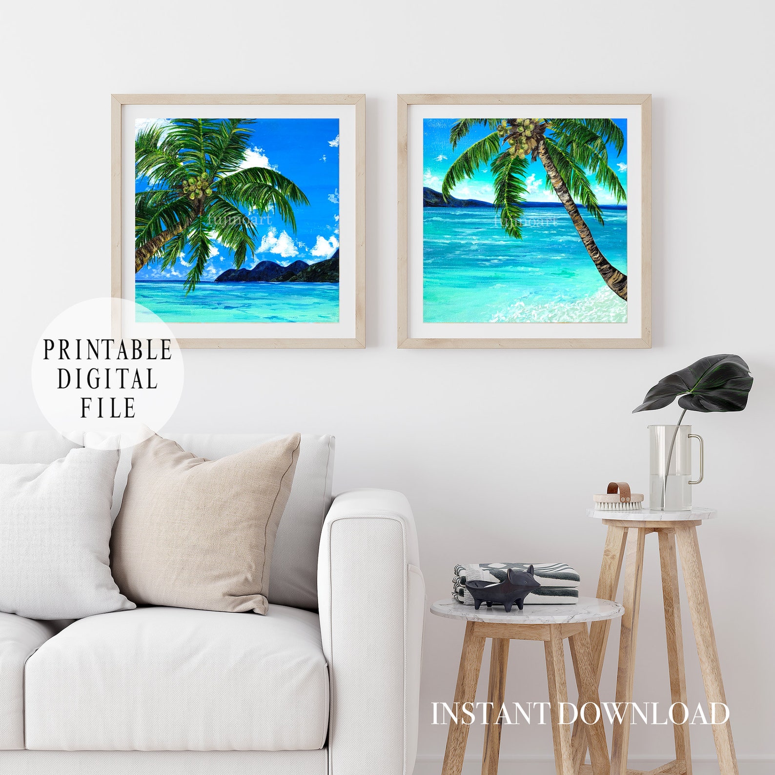 Instant Download Palm Trees Wall Decor Printable Palm Beach - Etsy