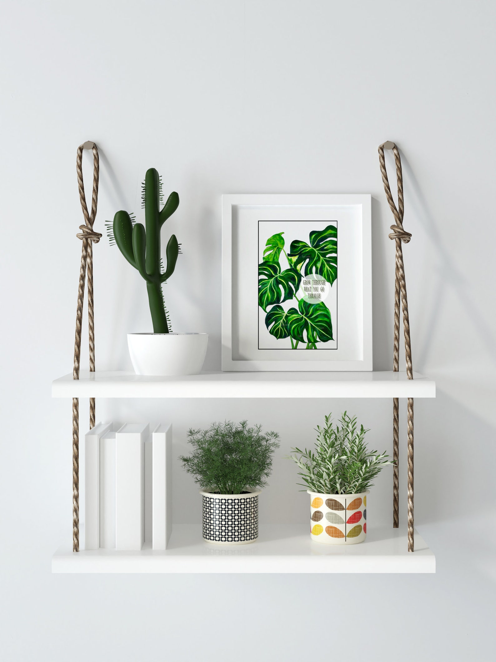 Monstera Print, Houseplant Wall Art, Positive Quote Wall Decor (digital ...