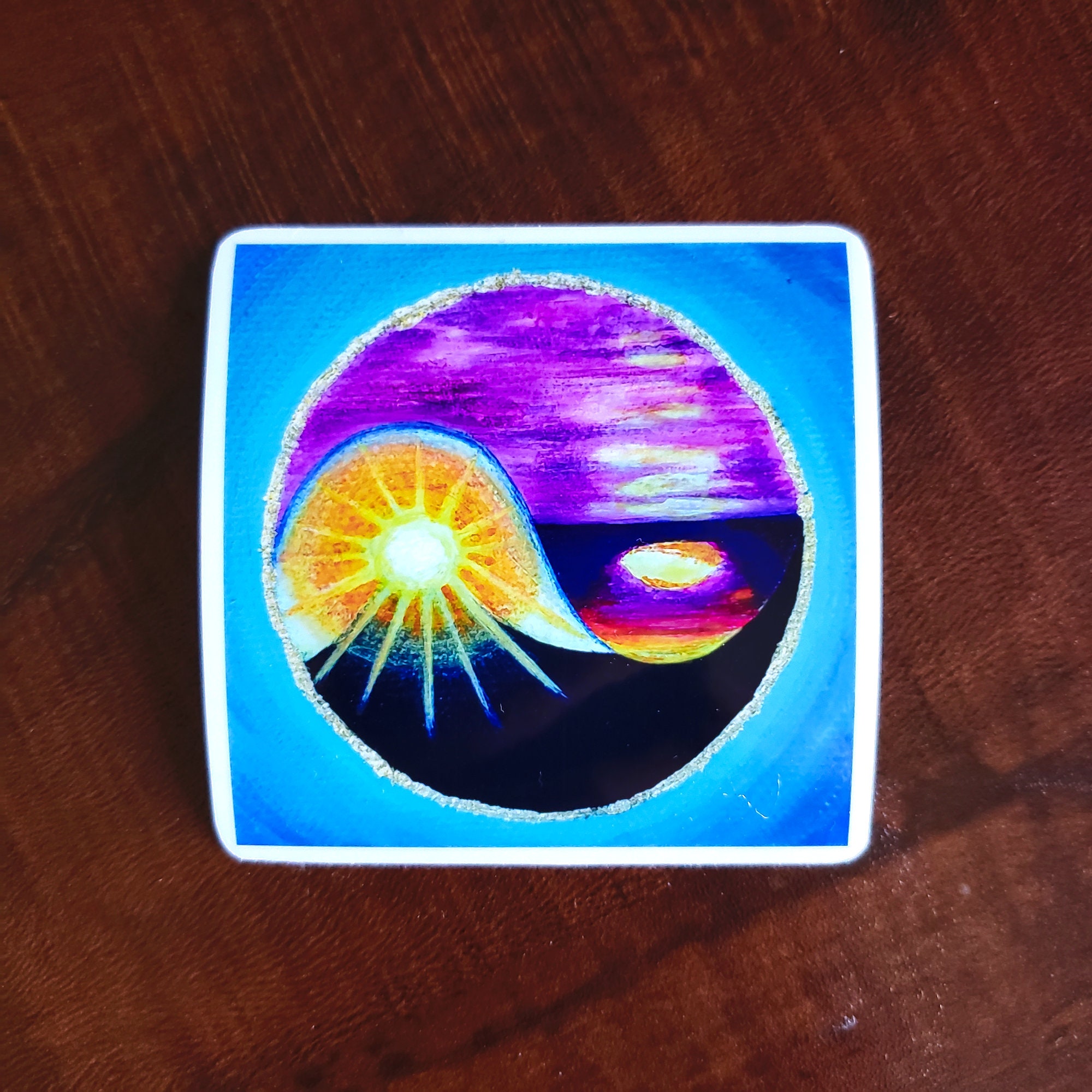 Yin Yang Sticker Yin and Yang Vinyl Decals Yinyang Art Sunrise Sticker ...