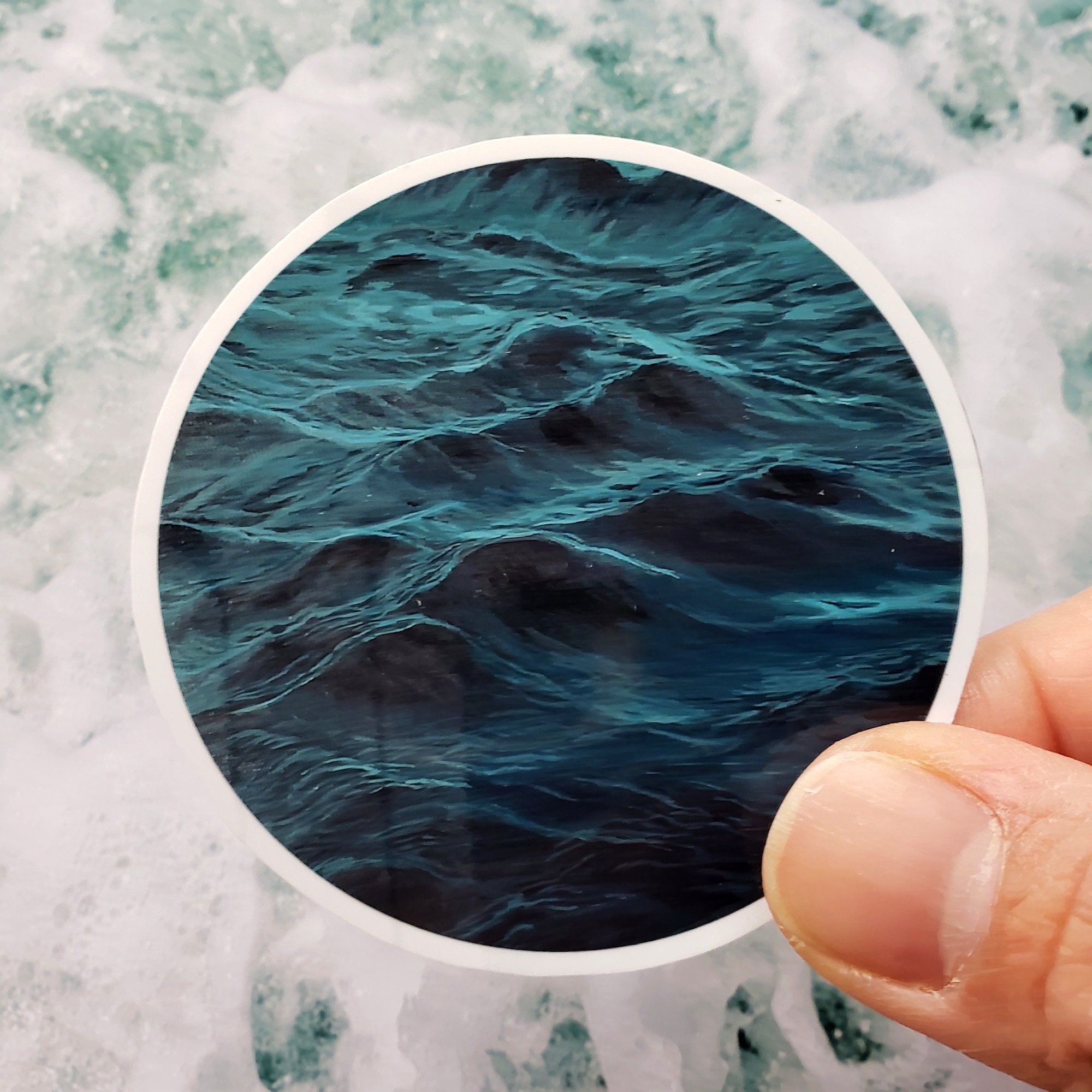 Ocean Waves Sticker, Deep Blue, Sea Waves Sticker, Deep Water Decal ...