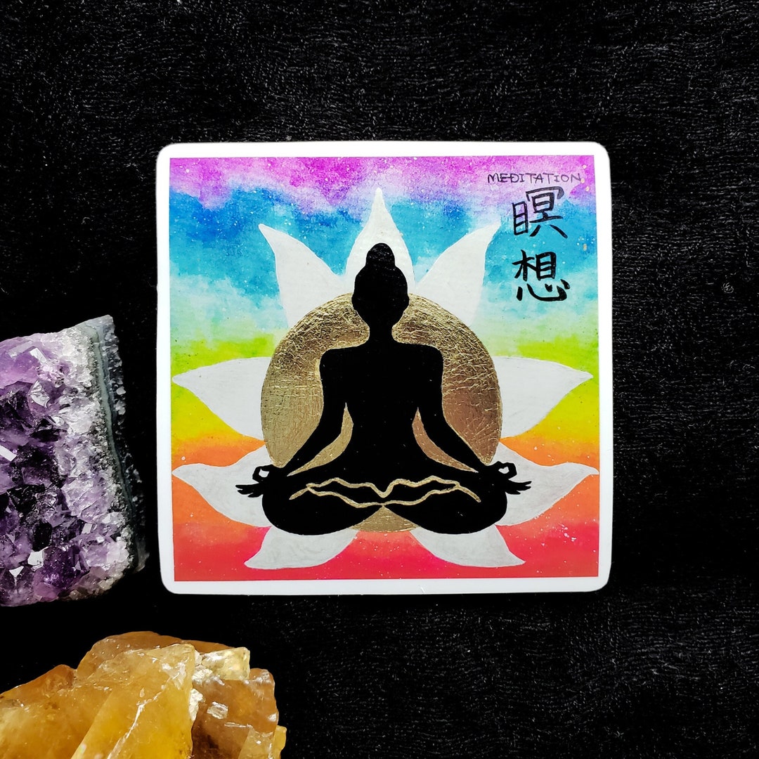 Meditation Sticker, Zen Stickers, Japanese Writing Stickers, Buddha ...