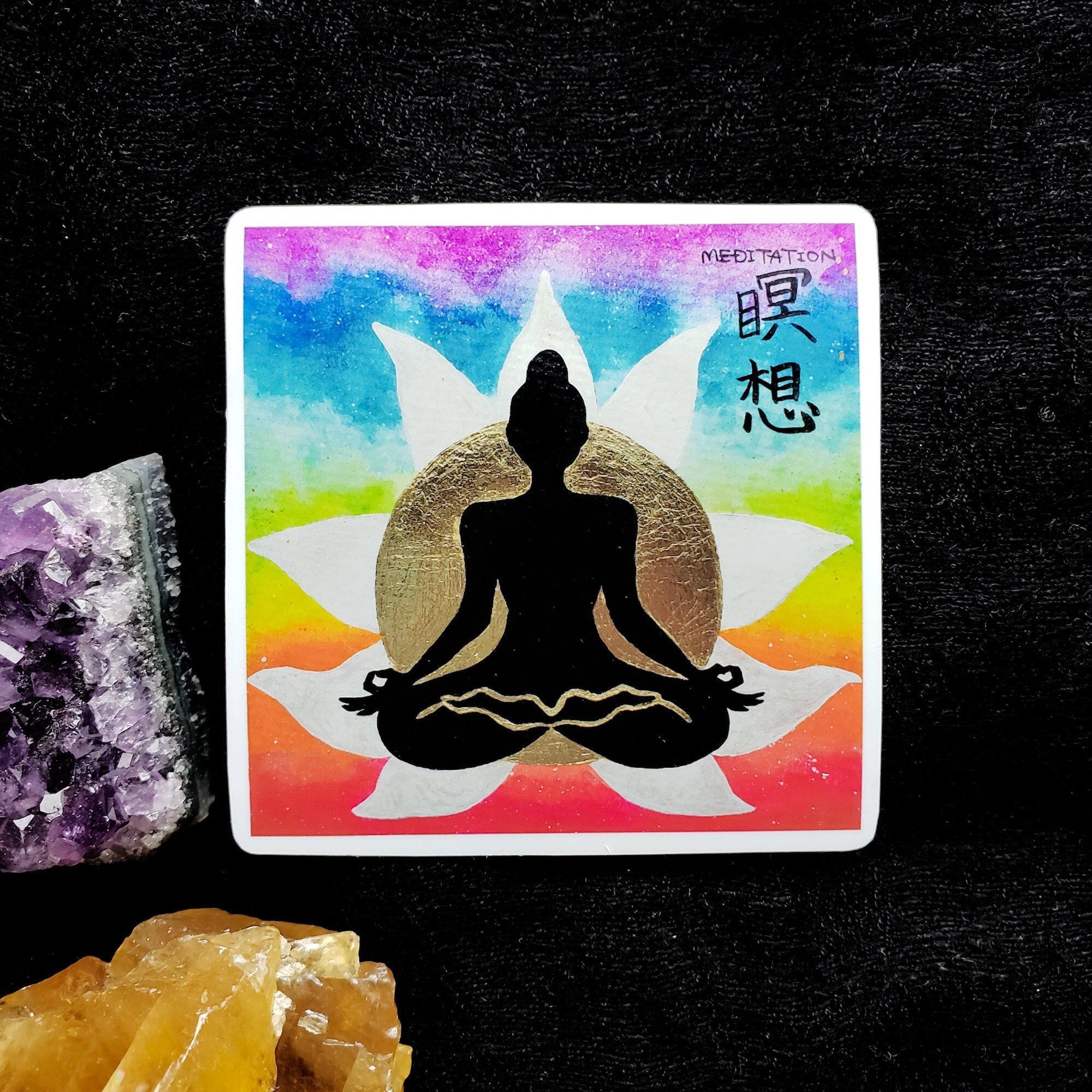 Meditation Sticker, Zen Stickers, Japanese Writing Stickers, Buddha ...