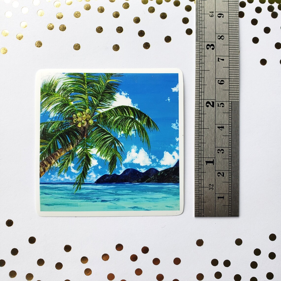 Palm Tree Beach Sticker, Waterproof Vinyl Decal - Etsy