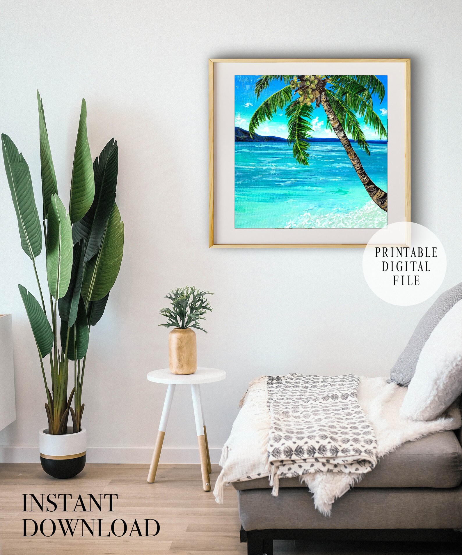 Instant Download Palm Trees Wall Decor Printable Palm Beach Art Print ...