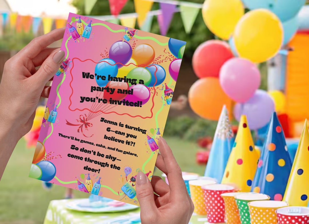 Editable Digital Birthday Invitation Template , Instant Download ...