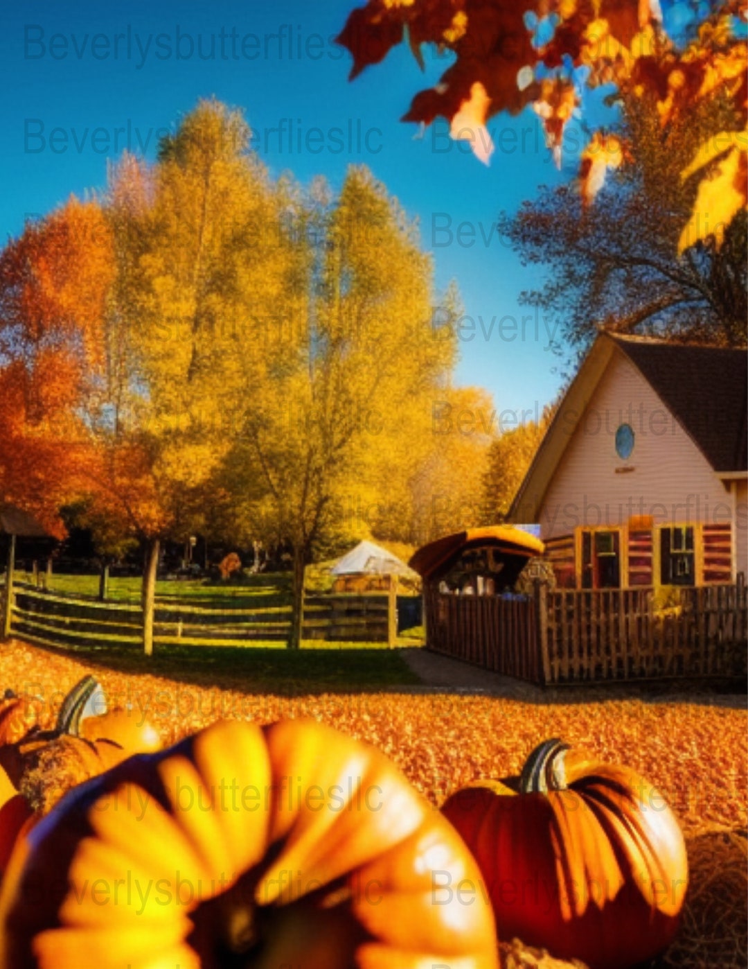 Fall Digital Art, Autumn Art, Fall Wall Art, Autumn Wall Art, Digital ...