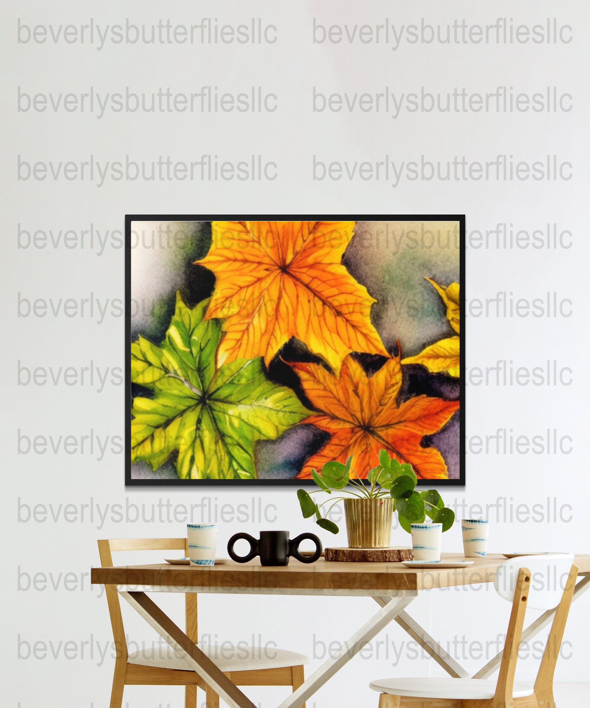 Halloween Digital Wall Art, Fall Digital Print, Leaf Digital Print ...