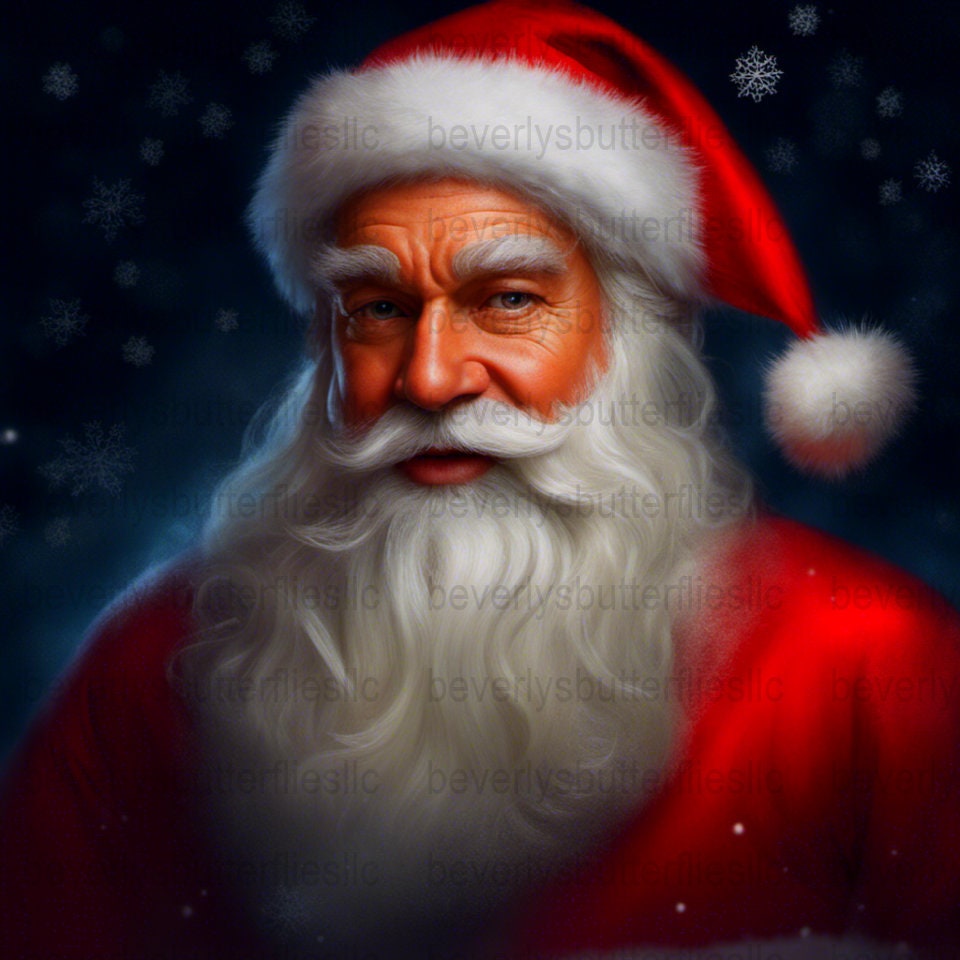 Traditional Santa Digital Ornament Png, Santa Digital Downloads, Santa ...