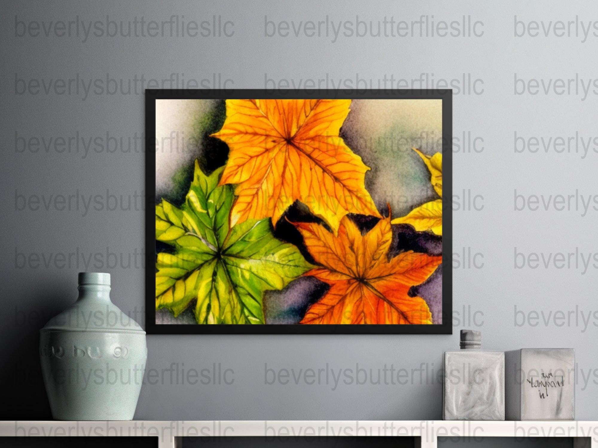 Halloween Digital Wall Art, Fall Digital Print, Leaf Digital Print ...