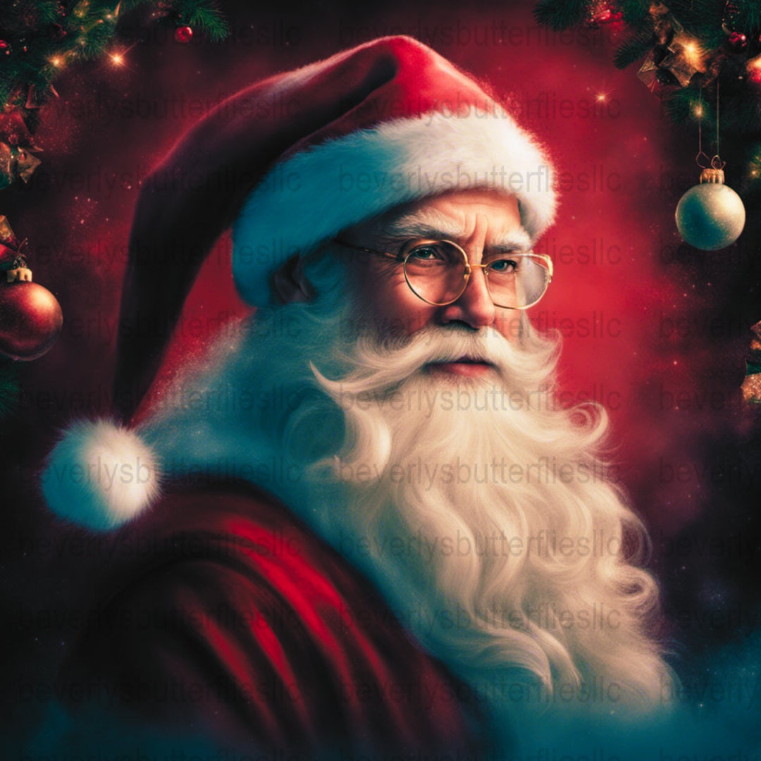 Traditional Santa Digital Ornament Png, Santa Digital Downloads, Santa ...