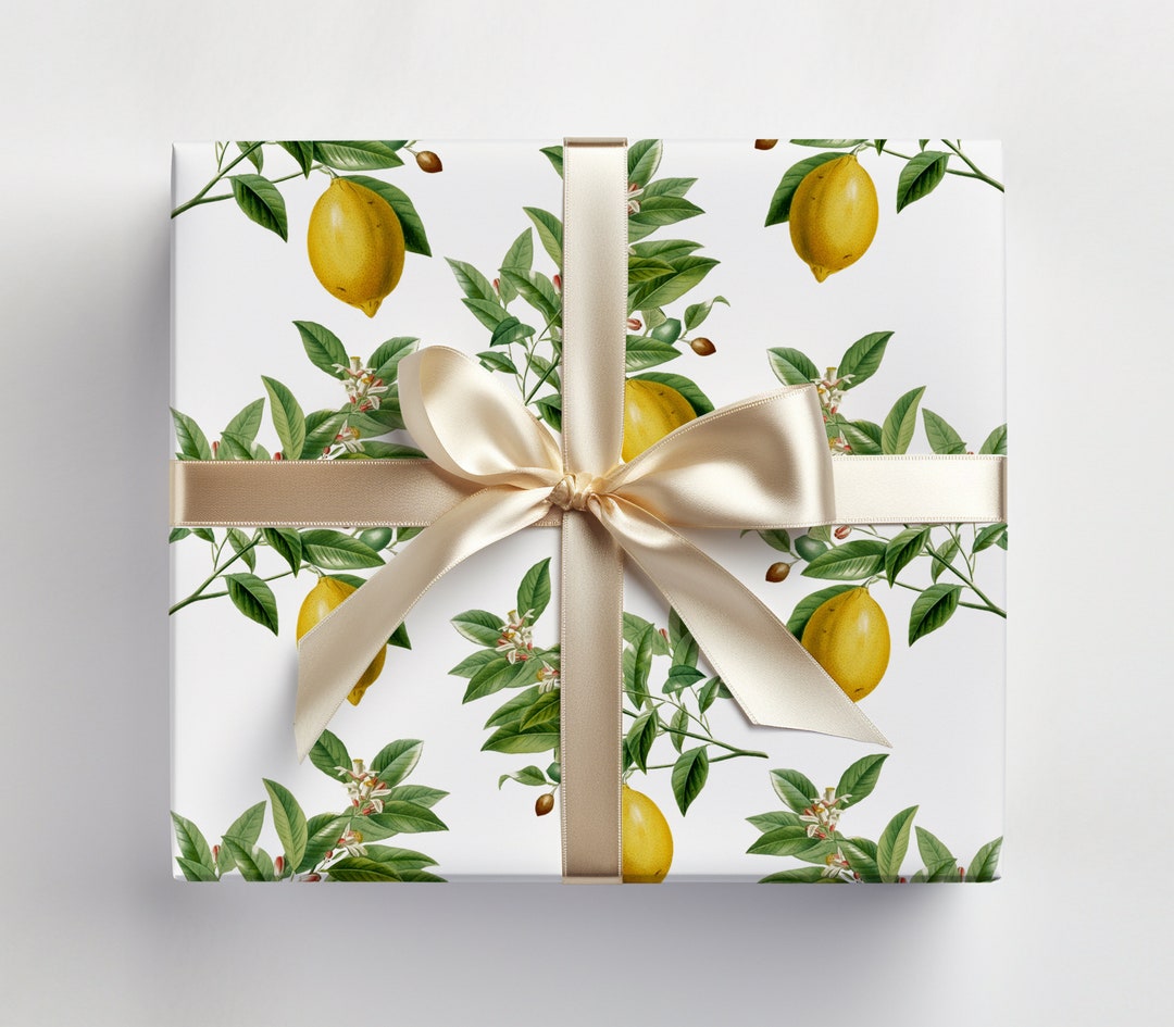 Lemon Wrapping Paper Chinoiserie Gift Wrap Scrapbooking Floral Gift for ...