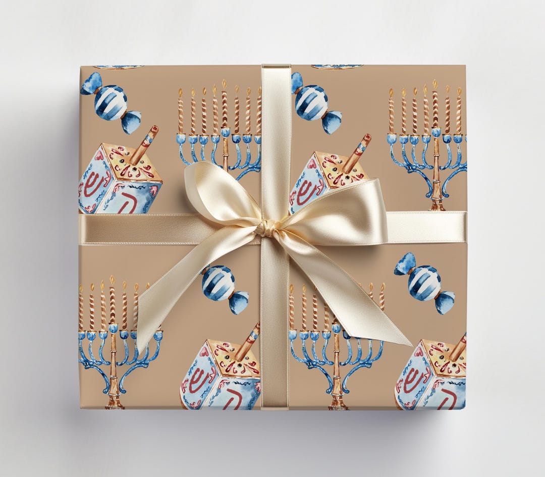 Hanukkah Gift Wrap, Wrapping Paper, Chanukah Gift, Holiday Wrapping ...
