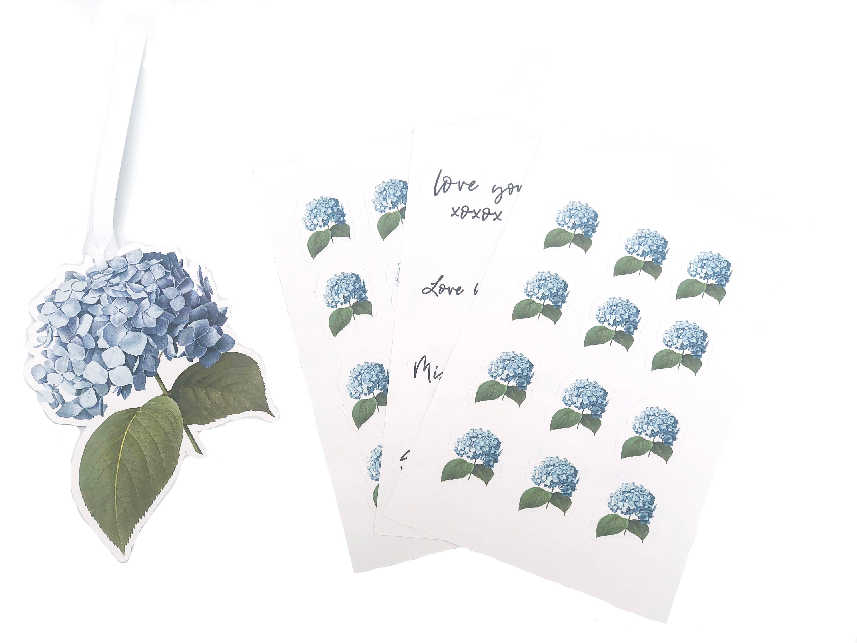 Blue Hydrangea Sticker Sheets Sticker Pack Cute Stickers | Etsy