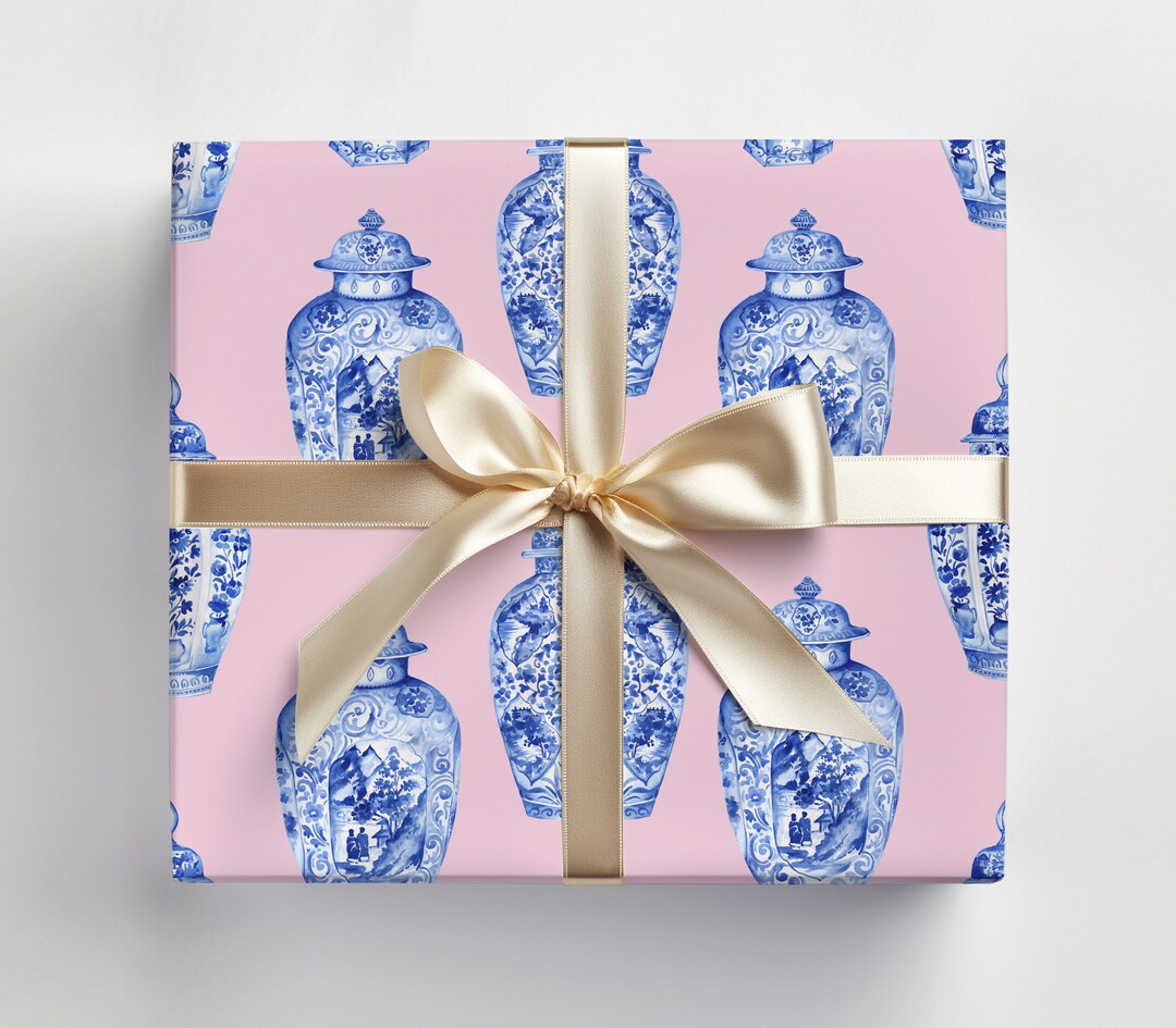 Pink Ginger Jar Wrapping Paper Sheets | Chinoiserie Gift Wrap for Her ...